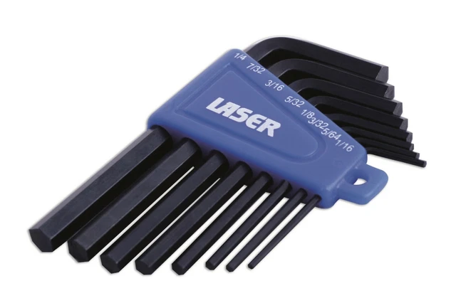IMPERIAL AF SIZES Hex Allen Key Set 1/16 to 1/4 Clip Tool DIY Mechanic ...