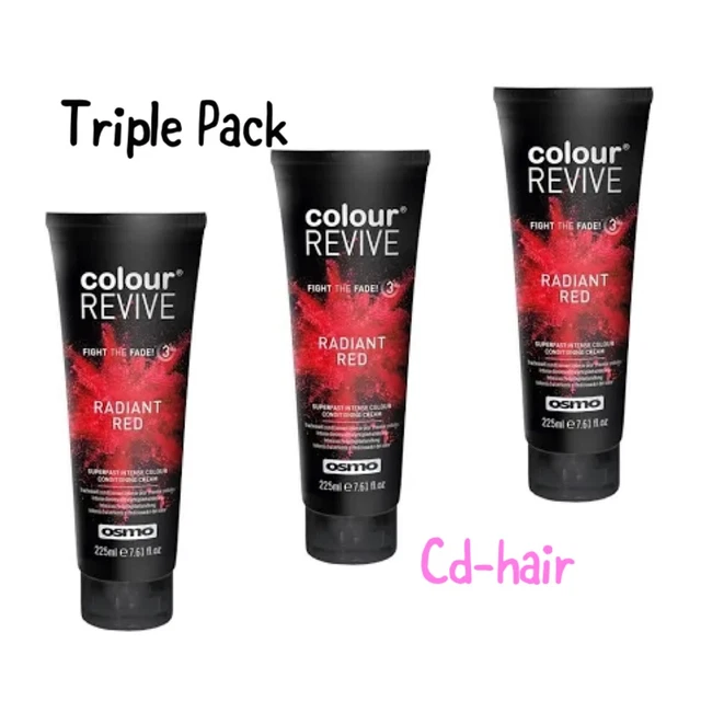 X3-OSMO COLOUR REVIVE Radiant Red Cream 225Ml-X3 Tubes-Intense Hair ...