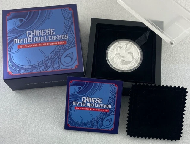 2022 AUSTRALIA CHINESE Myths & Legends PHOENIX 2oz Silver High Relief ...