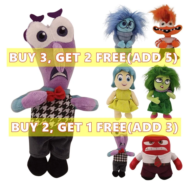 INSIDE OUT ANGER Sadness Fear Joy Disgust Character Toys Soft Stuffed ...