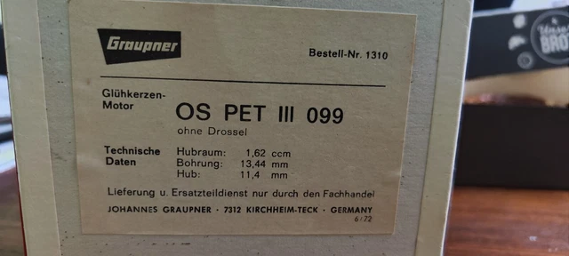 GRAUPNER OS PET Mk III .099, ca. 1,6ccm 6/1972 EUR 54,00 - PicClick DE