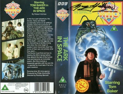 DOCTOR WHO: THE ARK IN SPACE VHS Cover Signed by Kenton Moore & P ...