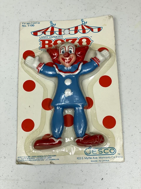 VINTAGE NIB 1988 Larry Harmon's Bozo the Clown Stretchy Bendable ...