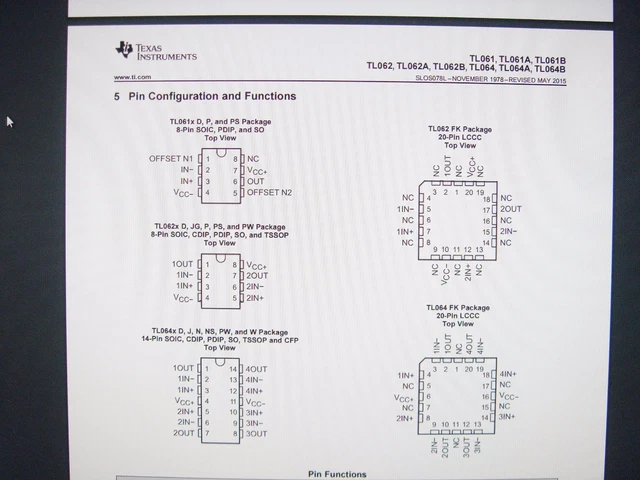 TL061 BAS PUISSANCE Jfet - Op-Amp Ic Circuit #21-813 EUR 6,69 - PicClick FR