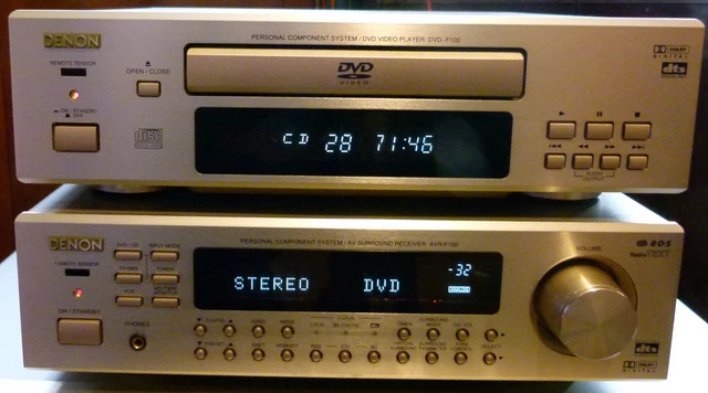 LECTEUR DVD DENON Gold DVD-F100 et récepteur surround/amplificateur AVR ...
