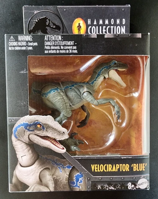JURASSIC WORLD HAMMOND Collection Velociraptor Blue Dinosaur Action ...