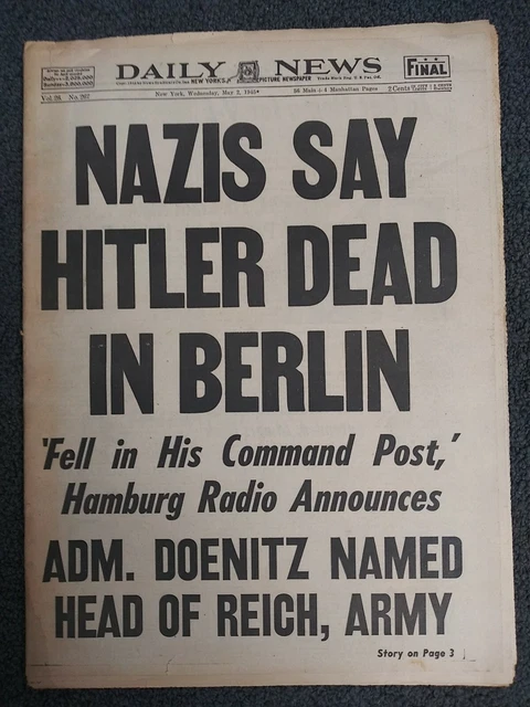 Hitler Dead Newspaper