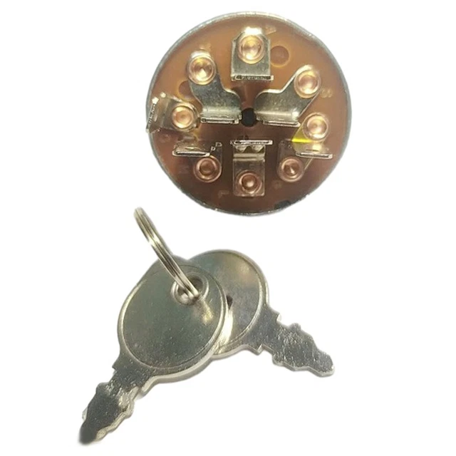IGNITION KEY LAWN Tractor Ignition Key Switch 4 Positions 7 Terminals £ ...