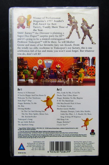 BARNEY'S BIG SURPRISE - South Africa - Children's VHS Video Tape (1998 ...