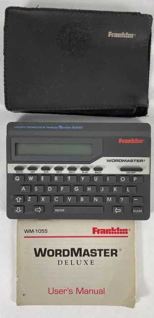 VINTAGE 1989 FRANKLIN Wordmaster Deluxe Electronic Dictionary WM1055 ...
