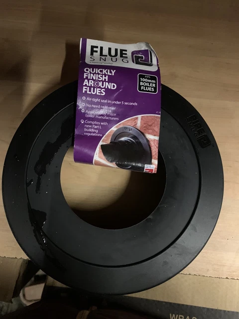 FLUESNUG BLACK BOILER Flue Pipe Seal & Wall Hole Tidy Collar 100mm (by ...