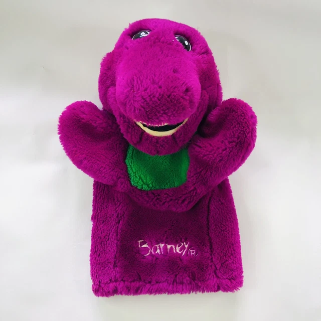 BARNEY THE DINOSAUR Purple Hand Puppet 1992 Childs Vintage Glove Plush ...