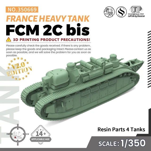 SSMODEL SS350669 1/350 Military Model Kit France FCM 2C bis Heavy Tank ...