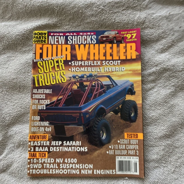 FOUR WHEELER MAGAZINE August 1996 Super Trucks Scout Homebuilt Hybrid ...