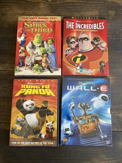 DISNEY PIXAR, DREAMWORKS, Movie DVD Lot Incredibles, Wall-e, Shrek 3 ...