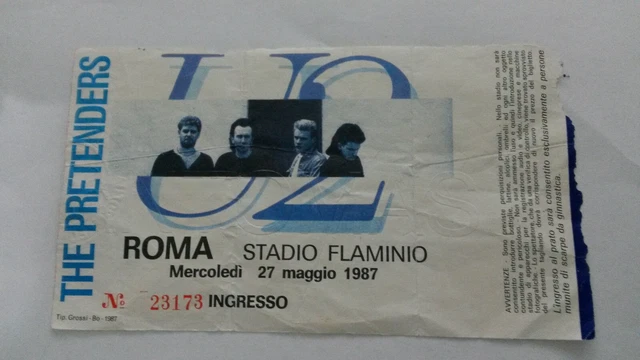 U2 -ROMA STADIO Flaminio 27 maggio 1987-biglietto/ticket-tour The ...