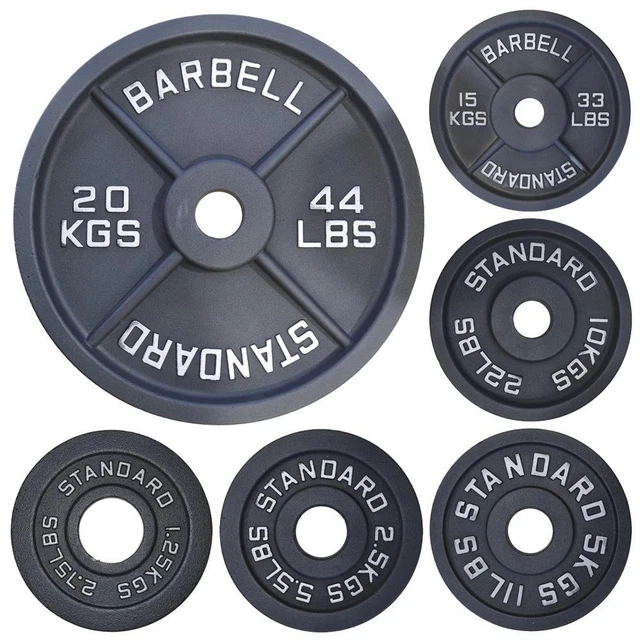 CAST IRON WEIGHT Plates Set Pair Disc Olympic Barbell Fitness Bar Gym ...