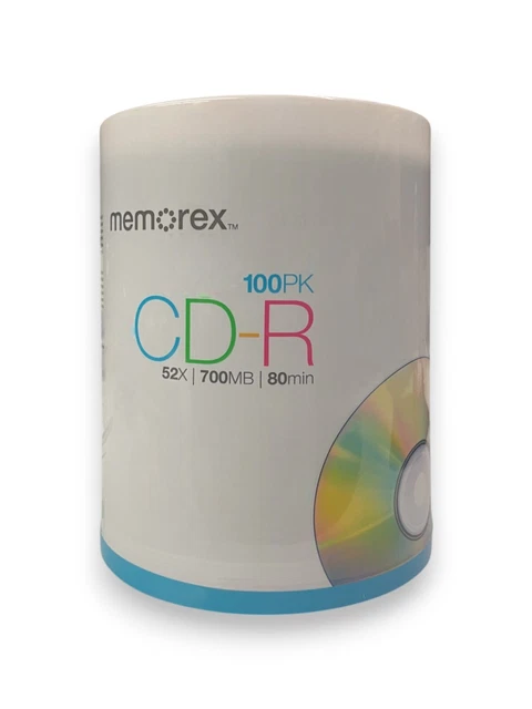 MEMOREX CD-R DIGITAL Media 52X 700mb 80Min 100 Pack Factory NEW SEALED ...