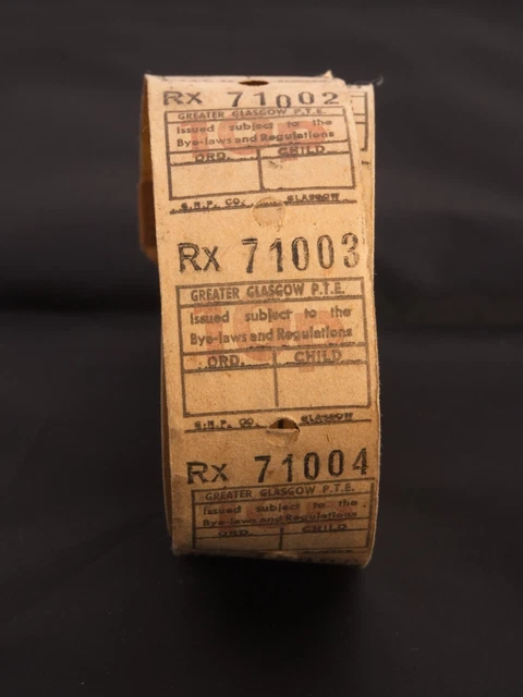 GREATER GLASGOW PTE bus tickets on original roll, 1970s - 80s £23.58 ...