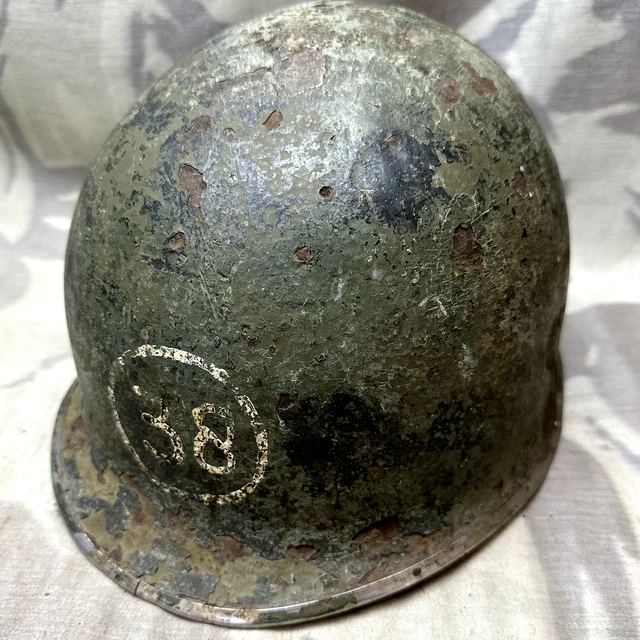 ORIGINAL WW2 US Army M1 Helmet - Front Seam - Unit Marked £125.00 ...