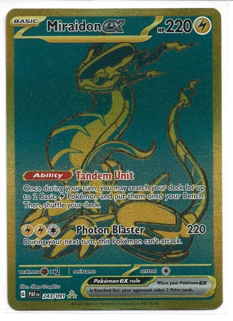 MIRAIDON EX #243/091 Hyper Rare Pokemon Card TCG Paldean Fates NM $10. ...