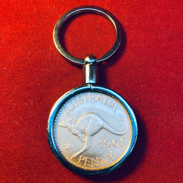 60TH BIRTHDAY ANNIVERSARY Gift Present 1964 Australian Penny Keyring ...