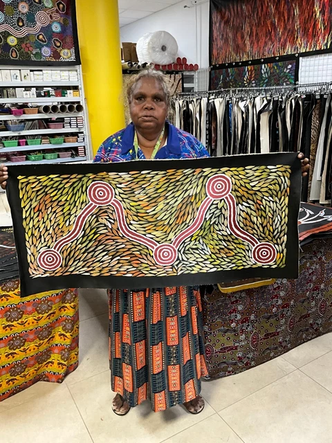 SHARON BUTCHER NAPANANGKA Aboriginal Artist BUSH MEDICINE LEAF WATER ...