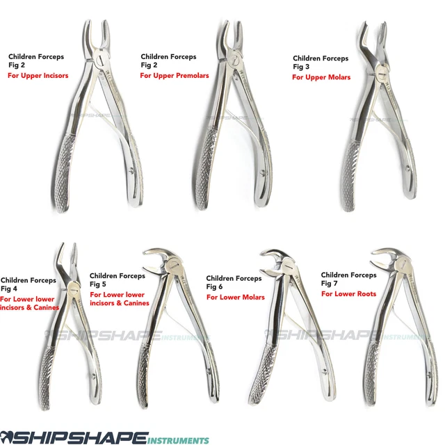 DENTAL SURGICAL PEDIATRIC Extraction Forceps FIG #1, #2, #3, #4, #5, #6 ...