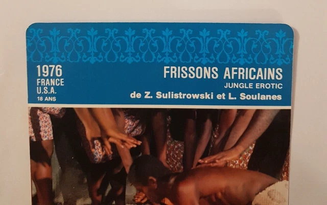 CARTE FICHE CINEMA Série bleue 1976 FRISSONS AFRICAINS Carrie Rochelle ...