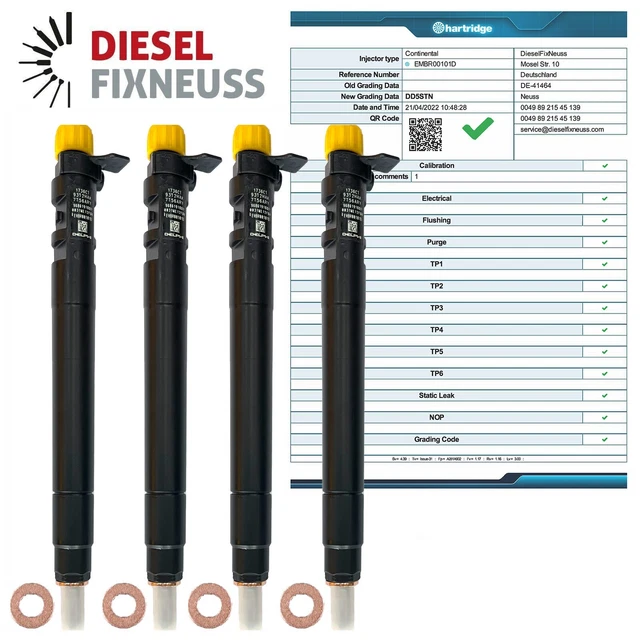 4X INIEZIONE EMBR00101D 9686191080 9M5Q9F593BA CITROEN FIAT FORD PEUGEOT HDI EUR 399,95 ...