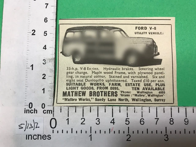 FORD V-8 UTILITY Vehicle 1949 station wagon Woodie Woody Mathew Bros ...