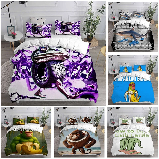 ITALIAN BRAINROT TUNG Tung Sahur 3D Duvet Cover Bedding Set Pillowcase ...