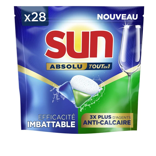 LOT DE 4 - SUN - Absolu Tout En 1 Tablettes Lave-Vaisselle - paquet de ...