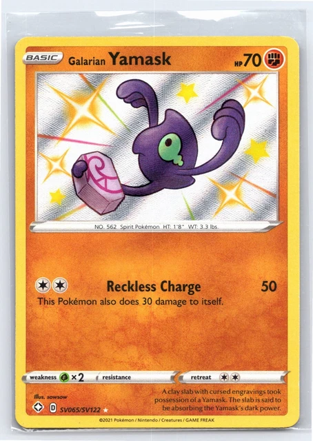 POKÉMON TCG - Shiny Fates - Galarian Yamask Shiny Holo Rare Holo SV065 ...