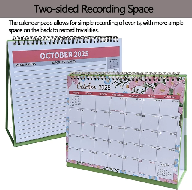 AESTHETIC SMALL DESK Calendar 2025.07-2026.12, 18Month Use July 2025 to ...