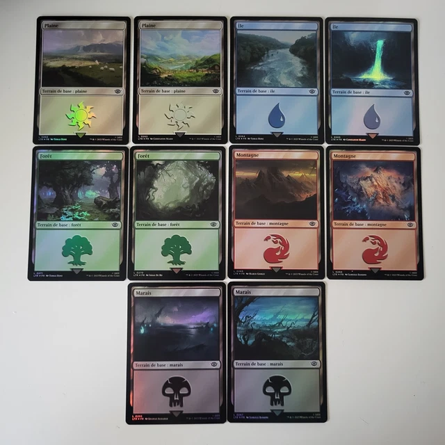 BUNDLE 10X BASIC Lands Lord of the Rings Tales of Middle Earth Foil Set ...