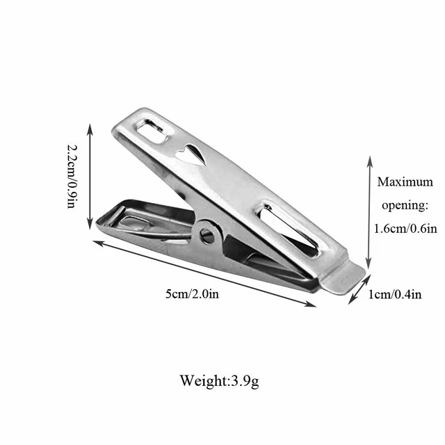 PACK OF 20 Stainless Steel Spring Loaded Metal Laundry Clothes Clip ...