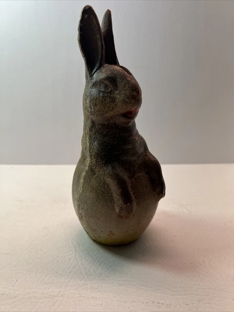 ANTIQUE COMPOSITION/PAPER MACHE German Rabbit Candy Container $34.58 ...