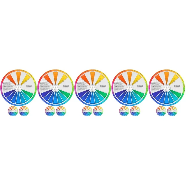 SET OF 5 Color Palette Mixing Wheel Diagram Guide Rotatable £34.25 ...