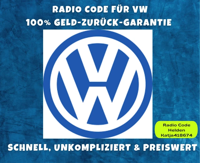 VW RADIO CODE / PIN Code Beta 4 Sound 3000 4000 5000 Grundig Pin Code ...