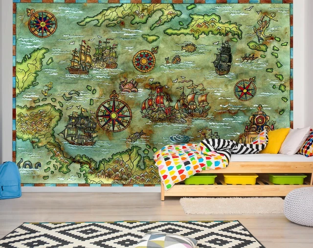 3D GREEN SEAWEED A305 World Map Wallpaper Wall Mural Removable Self ...