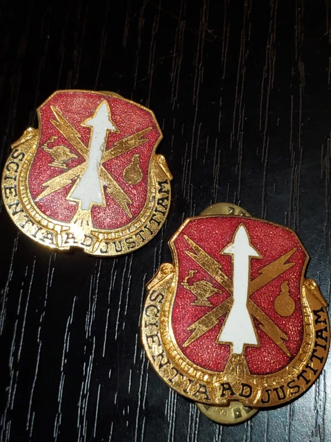 WWII US ARMY Artillery Rocket DI CB Gemsco Pin Badge x2 L@@K!!! $7.97 ...