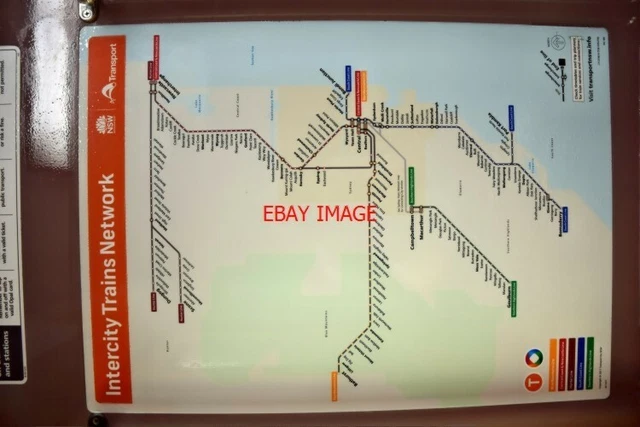 PHOTO NSW Transport Intercity Train Network Map On A Train In Newcastle ...