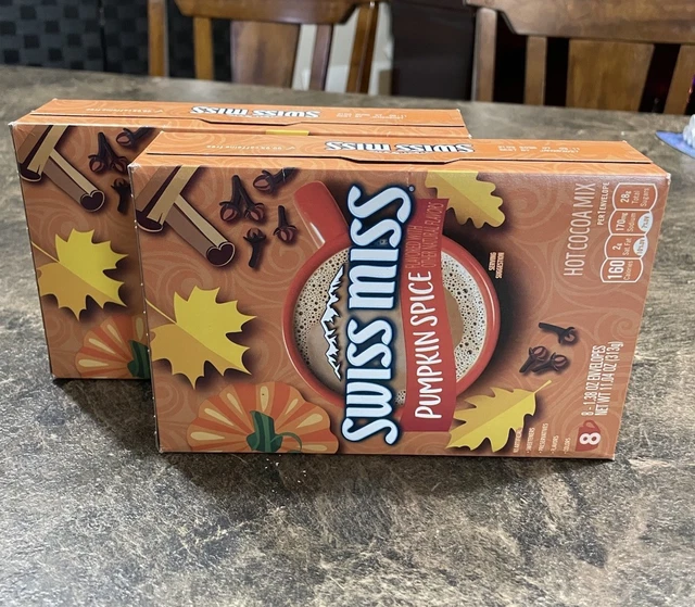 SWISS MISS PUMPKIN Spice Hot Cocoa Mix 8 Pks Each Box LOT OF 2 EXP ...