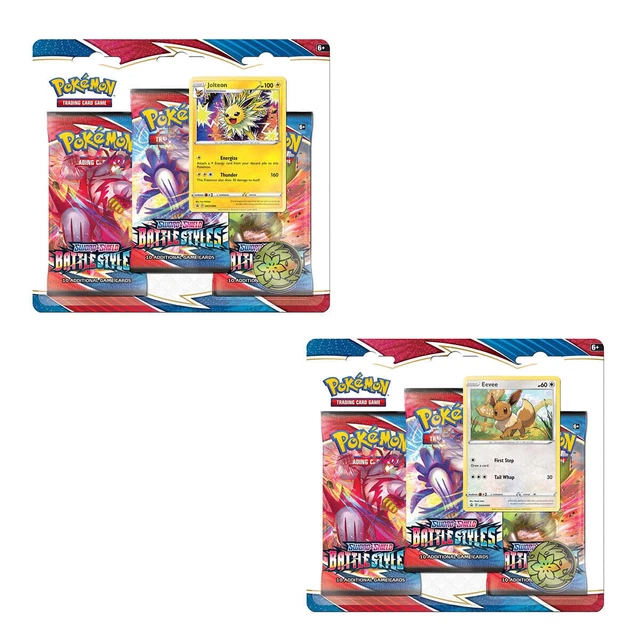 POKEMON BATTLE STYLES Three-Booster Blisters Eevee and Jolteon (Pair ...