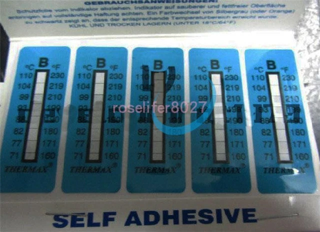 1PCS TMC 10 strips THERMAX Temperature Label 8 Level Range B EUR 29,32 ...