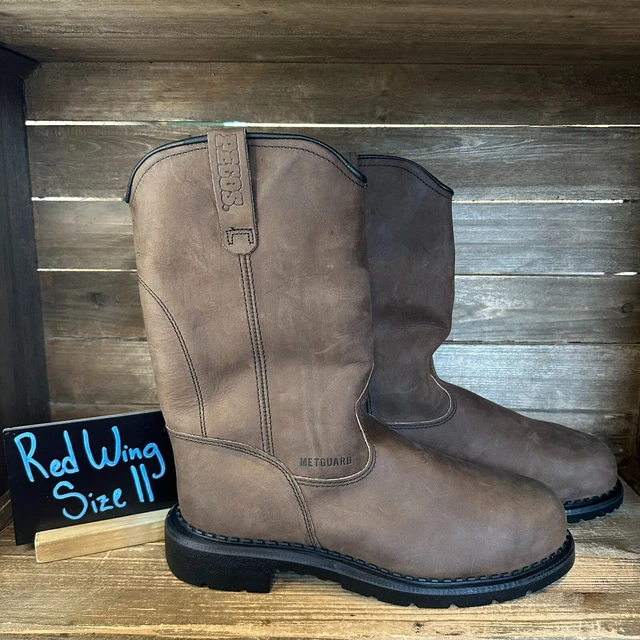 NEW MENS RED Wing Pecos Steel Toe Brown Leather Western Work Boots Size 11 D £186.16 - PicClick UK