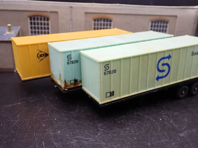 3 HO GAUGE Lima Container Wagons and Trailer (L878) £3.99 - PicClick UK
