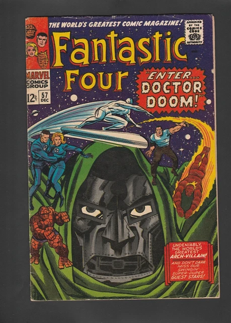 FANTASTIC FOUR #57 (1966) (6,5, FN+) Doctor Doom Silver Surfer Sandman ...