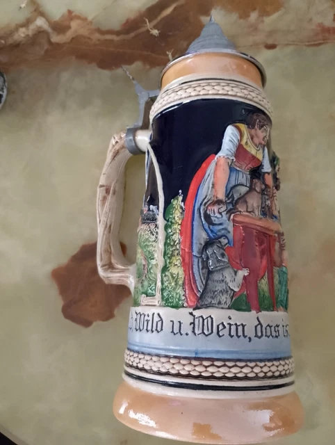 ANCIENNE CHOPE A BIÈRE DE COLLECTION - SIGNÉE ORIGINAL - 28 cm EUR 32 ...